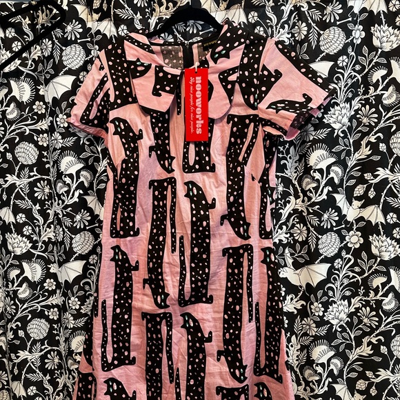 Nooworks | Dresses | Nooworks Pink Longcats Peter Pan Collared Large ...